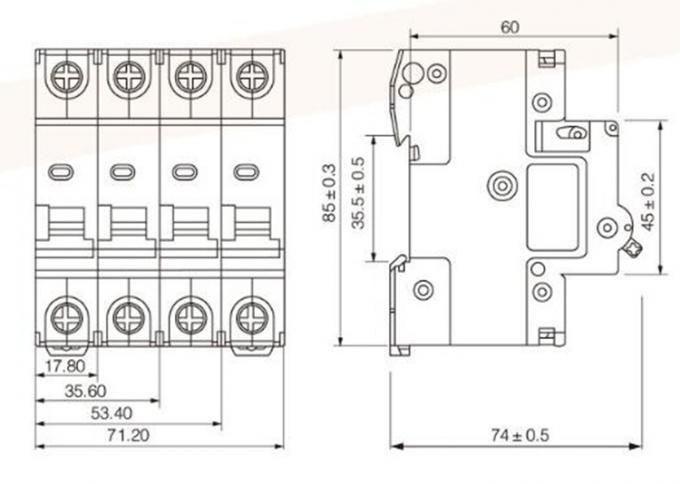 IEC-60898.1 3 Phase 3kA MCB Circuit Breakers
