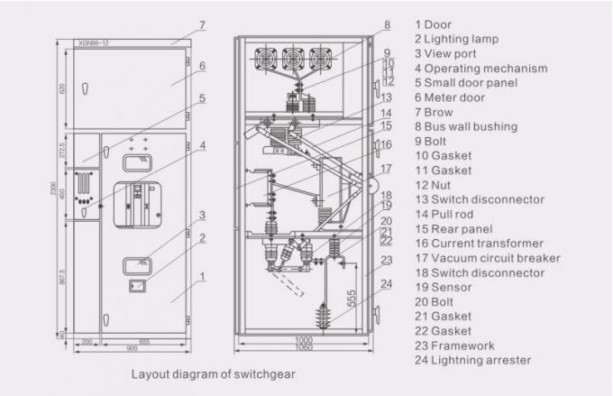 Air Insulated Power Distribution Cabinet Medium Voltage For Single Bus ...